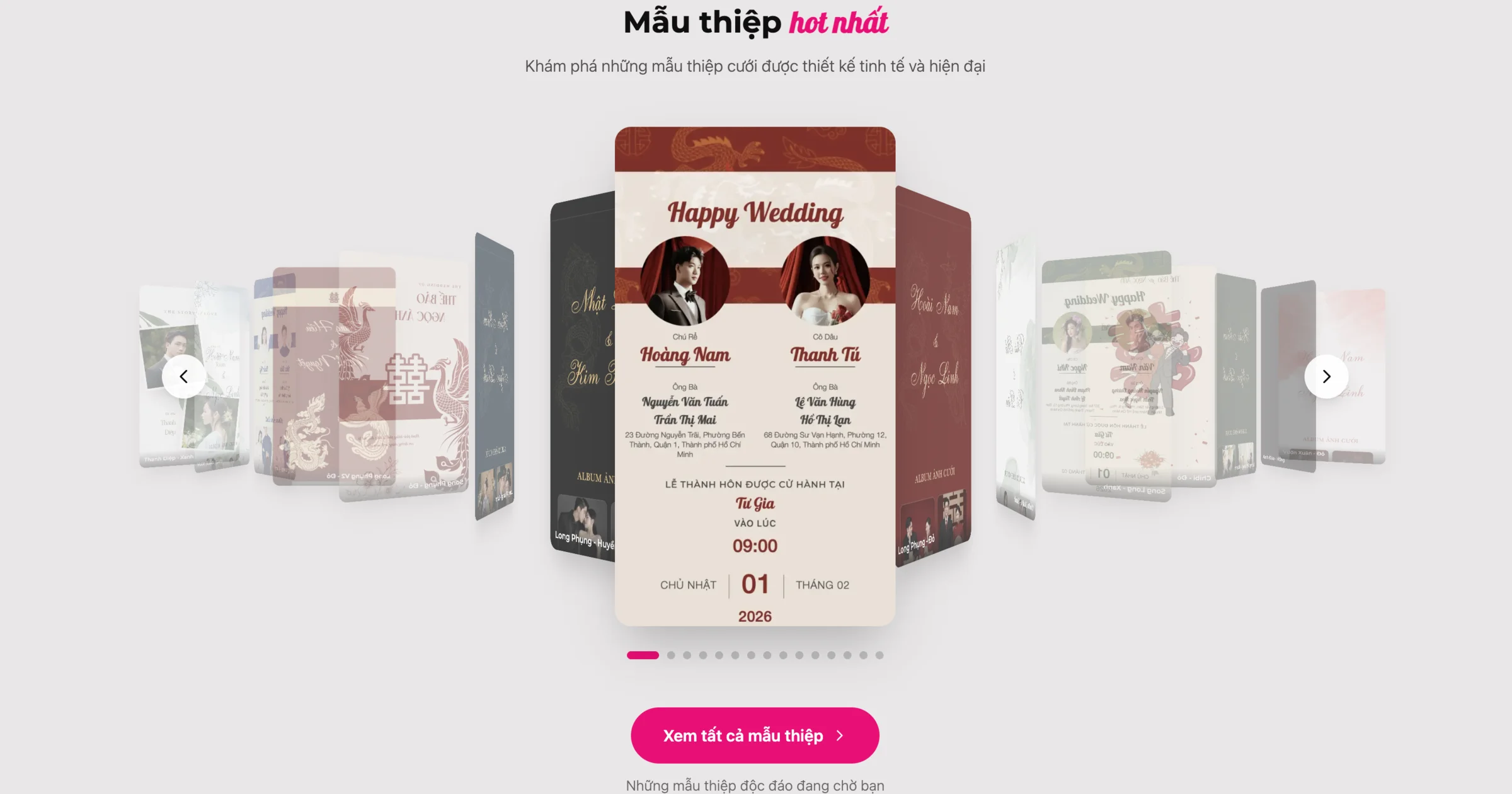 Mẫu Thiệp Cưới Online Miễn Phí - Đẹp & Dễ Tùy Chỉnh | Chung Đôi